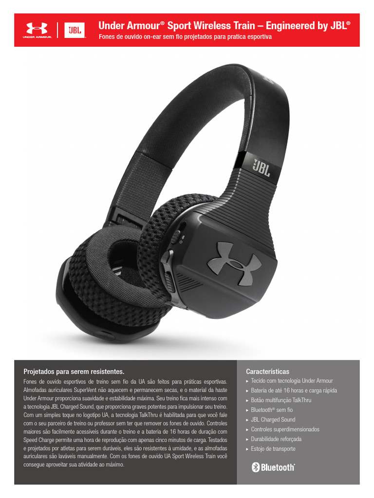 JBL UA Sport Wireless On-Ear Train SpecSheet PT V2 WO | PDF