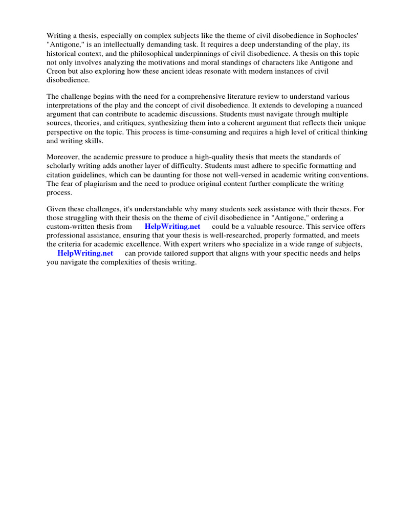 Thesis Guide: Civil Disobedience in Antigone | PDF | Oedipus
