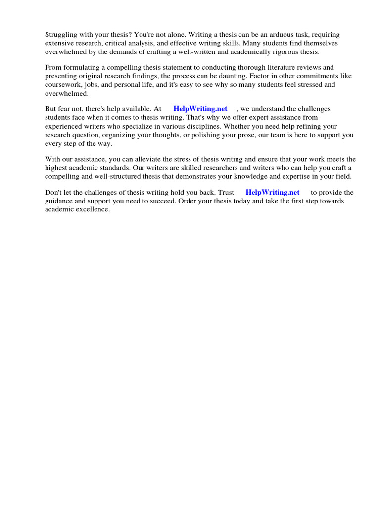 Expert Thesis Writing Assistance | PDF | Computers