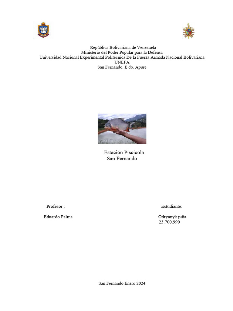 Estación Piscícola San Fernando: Producción y Procesos | PDF | Sistema ...