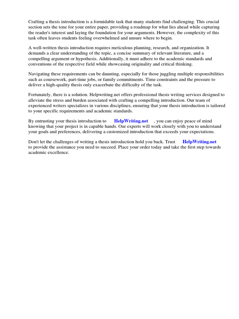 Writing A Good Thesis Introduction Pdf Essays Thesis