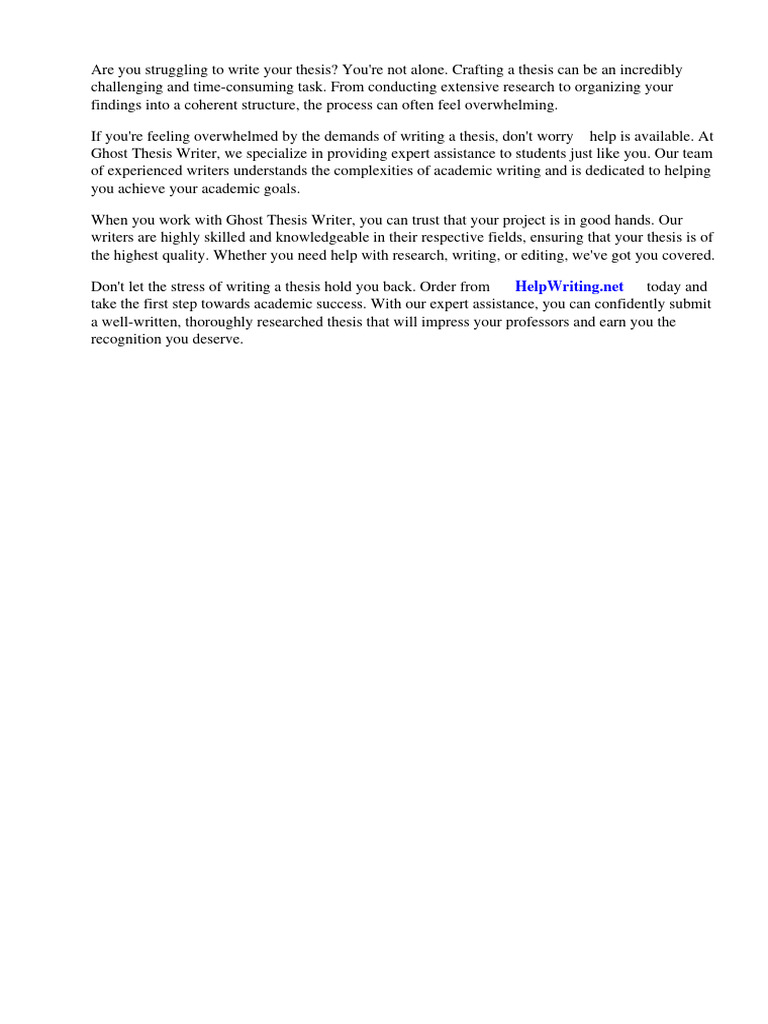 Ghost Thesis Writer | PDF | Thesis