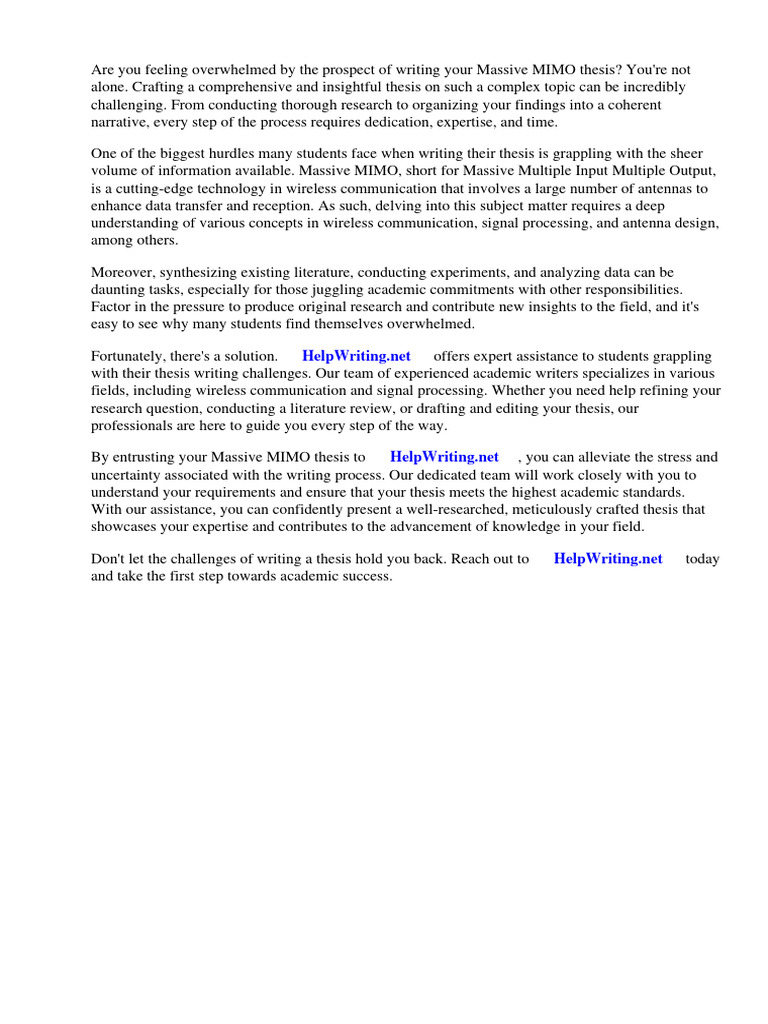 Massive Mimo Thesis | PDF Massive Mimo Thesis | PDF