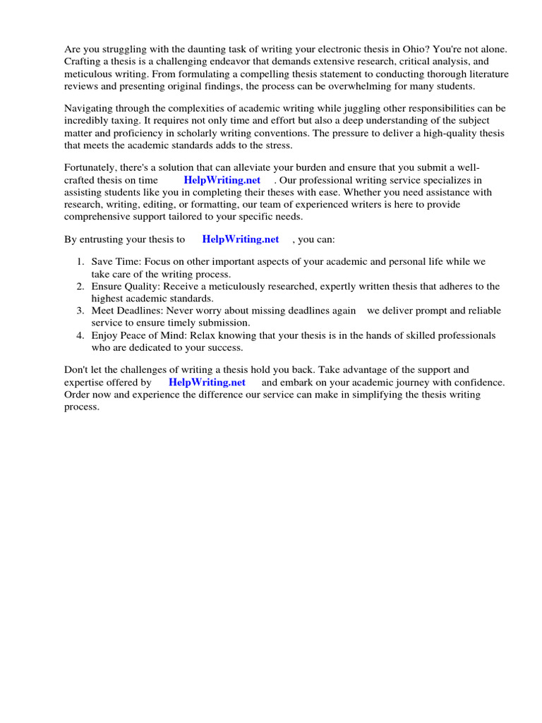 Electronic Thesis Ohio | PDF | Thesis | Methodology