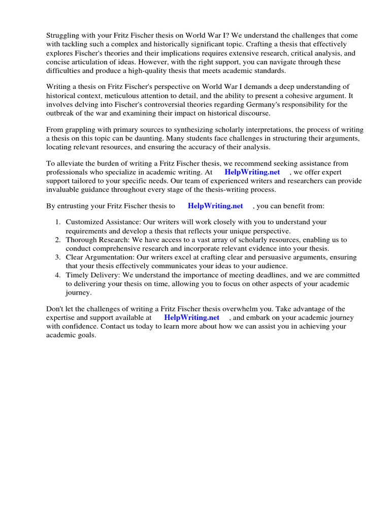 Fritz Fischer Thesis Ww1 | PDF | Nazi Germany | Thesis