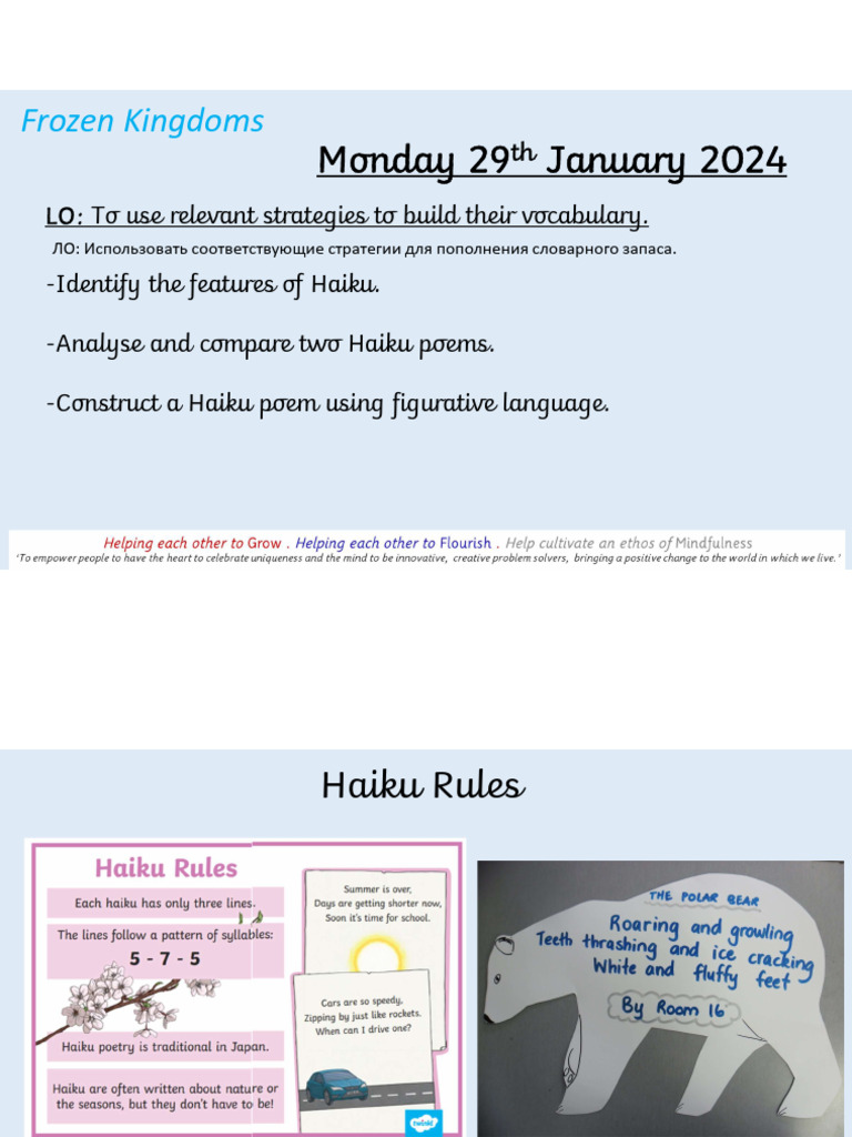 Monday 29 January 2024: Frozen Kingdoms | PDF | Haiku | Predation