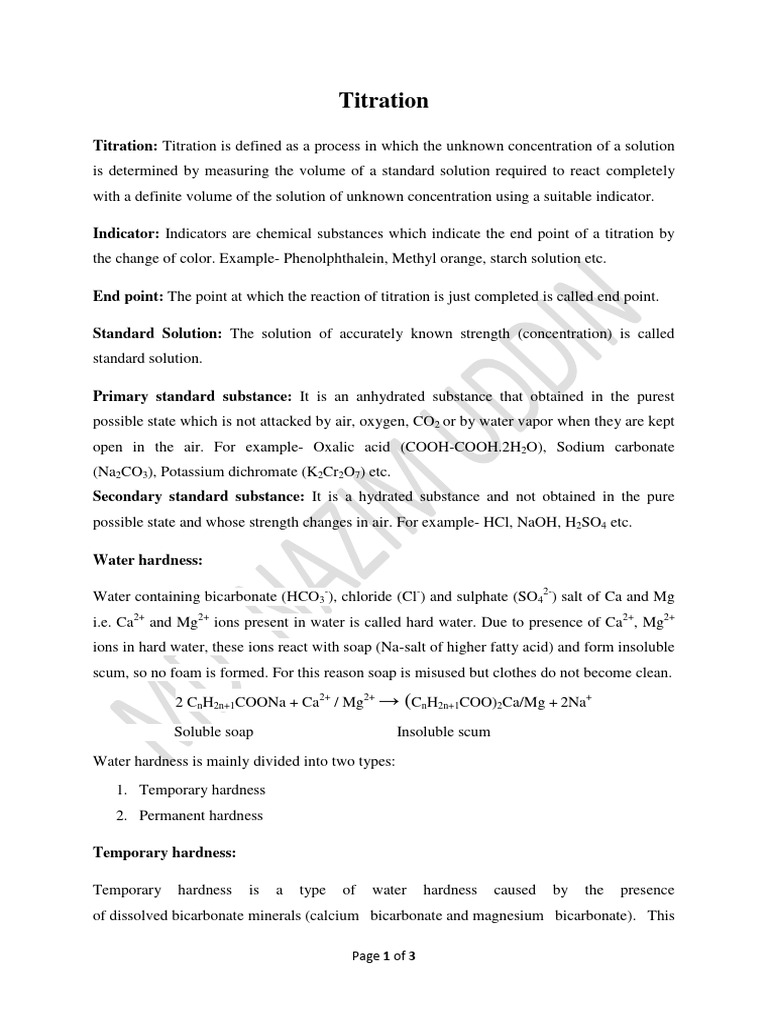 Lab Theory | PDF | Chemistry | Titration