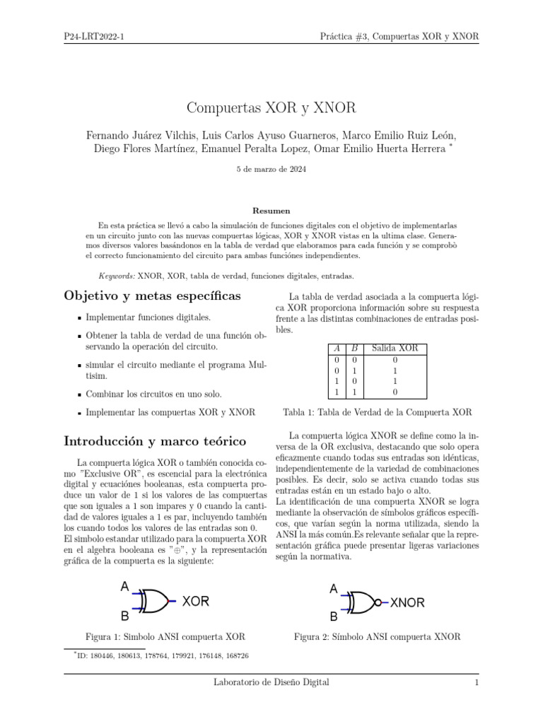 Diseño_Digital_Practica3_Equipo_2 | PDF | Puerta lógica | Ingenieria Eléctrica