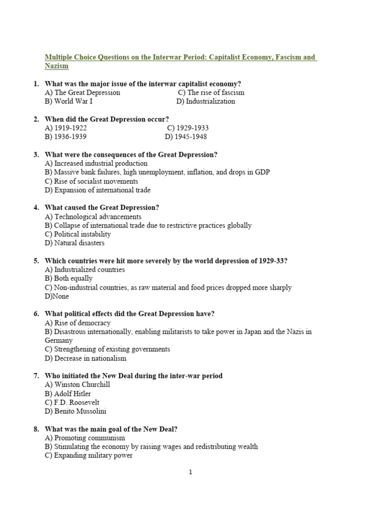 Interwar Economy and Political Shifts | PDF | Fascism | Great Depression