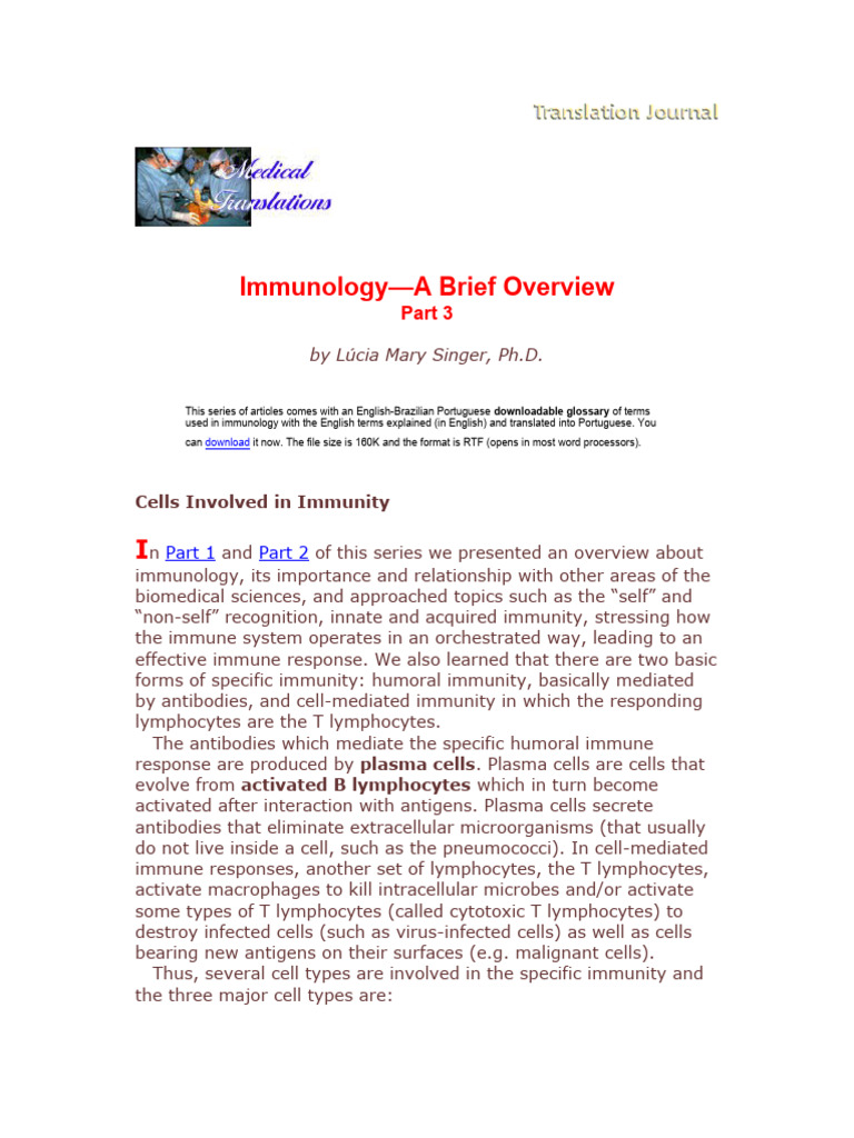 Immunology Part 3 Pdf Antibody Major Histocompatibility Complex