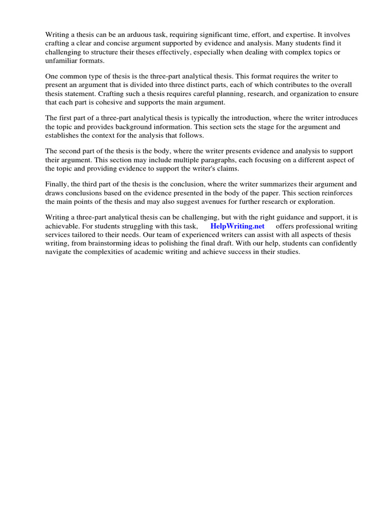 Writing a Three-Part Analytical Thesis | PDF