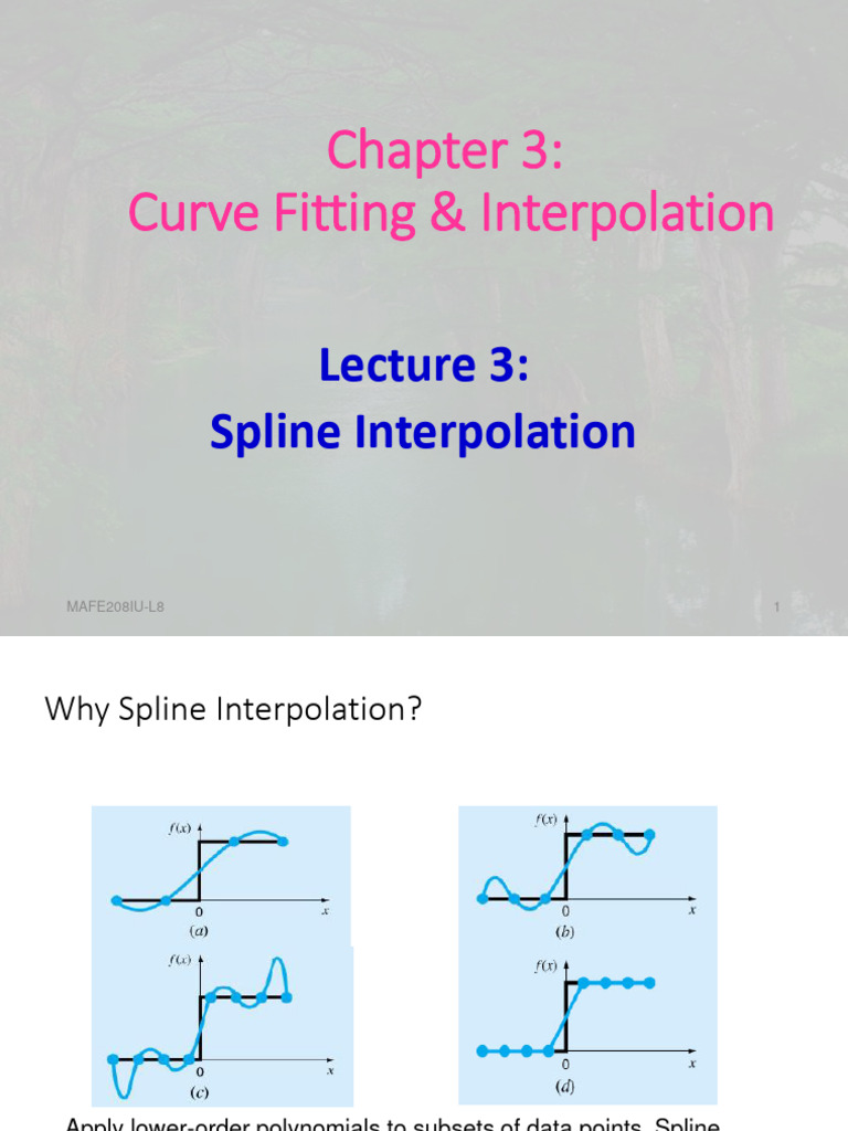 Mafe208iu L8 Spline Interpolation Pdf Interpolation Spline Mathematics