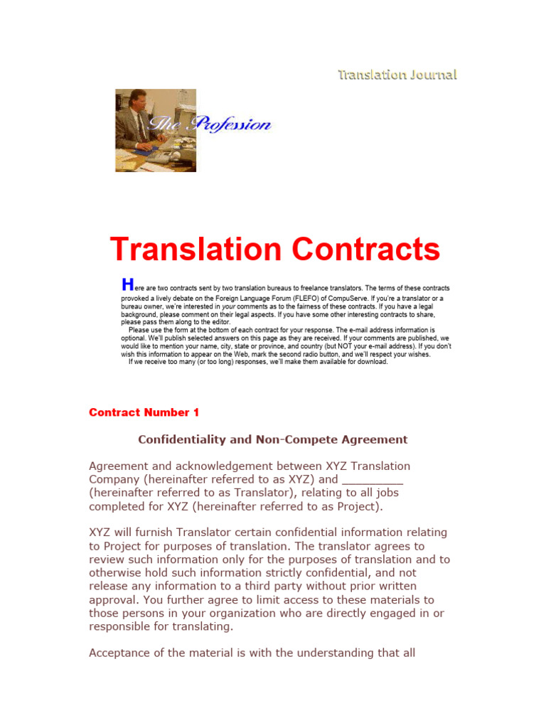 Translation Contracts | PDF