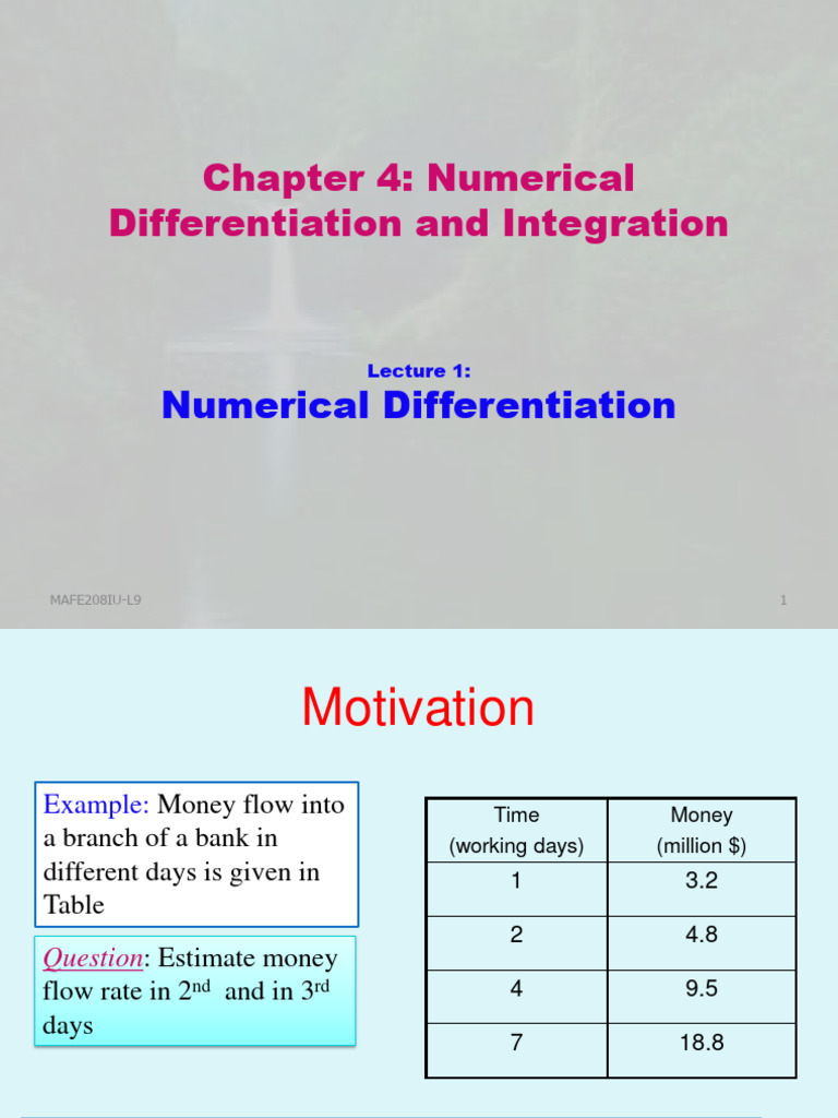 Numerical Differentiation Techniques | PDF | Finite Difference | Derivative