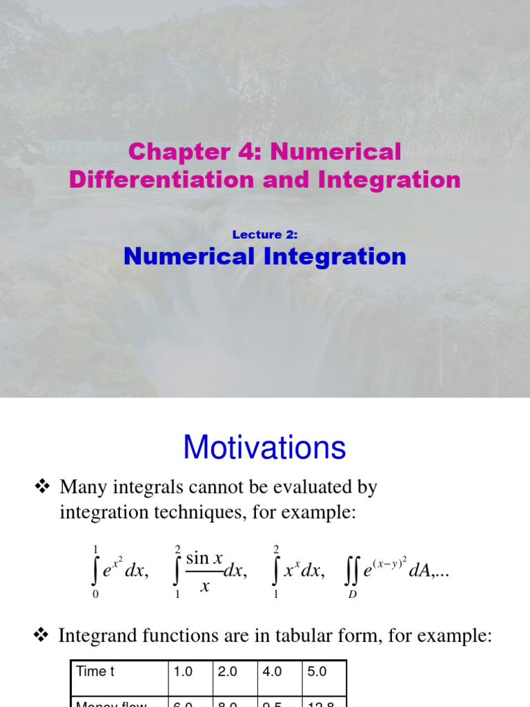 MAFE208IU-L10 - Numerical Integration | PDF | Integral | Functions And Mappings