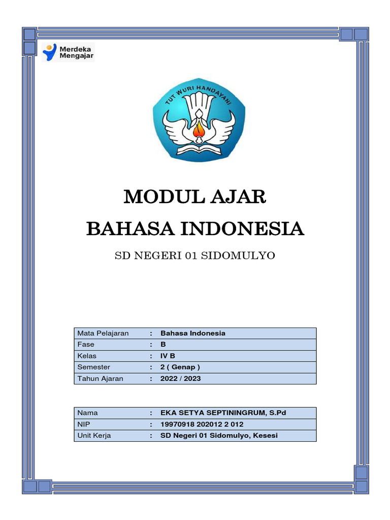 Modul Ajar B.Indo BAB 5 KELAS 4 | PDF