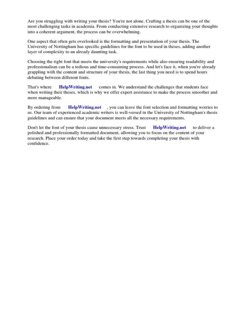 University of Nottingham Thesis Font | PDF | Typefaces | Thesis