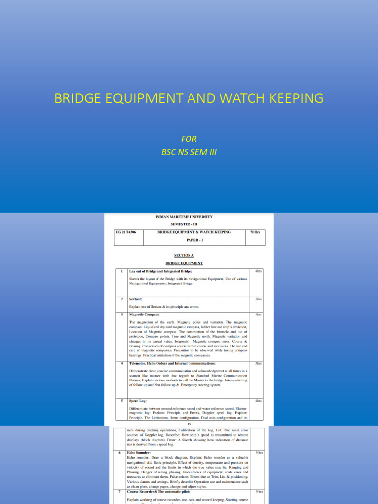 Unit 1 - Bridge Layout | PDF | Compass | Navigation
