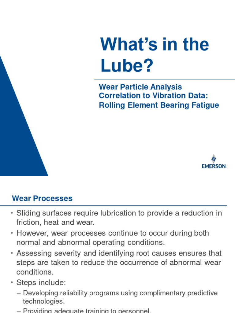 Wear Particle Analysis Correlation To Vibration Data | PDF | Bearing ...