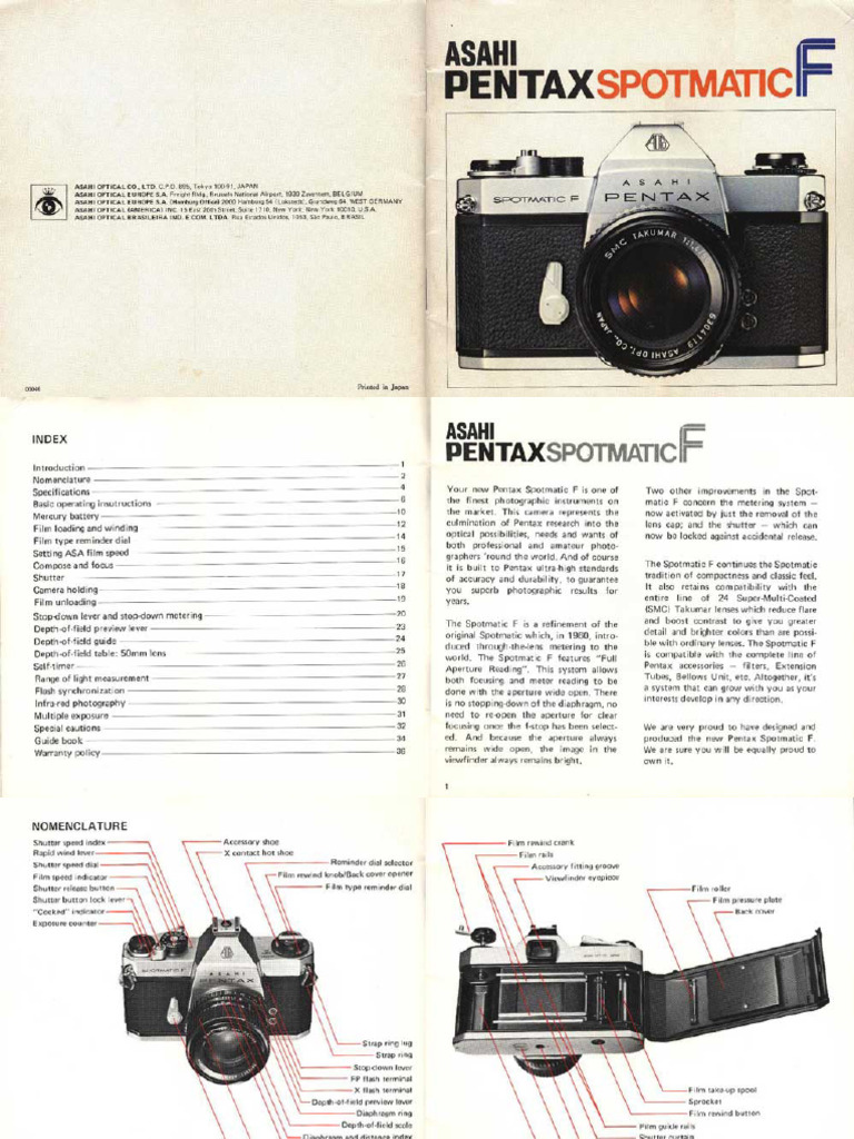 Asahi Pentax SpotmaticF | PDF