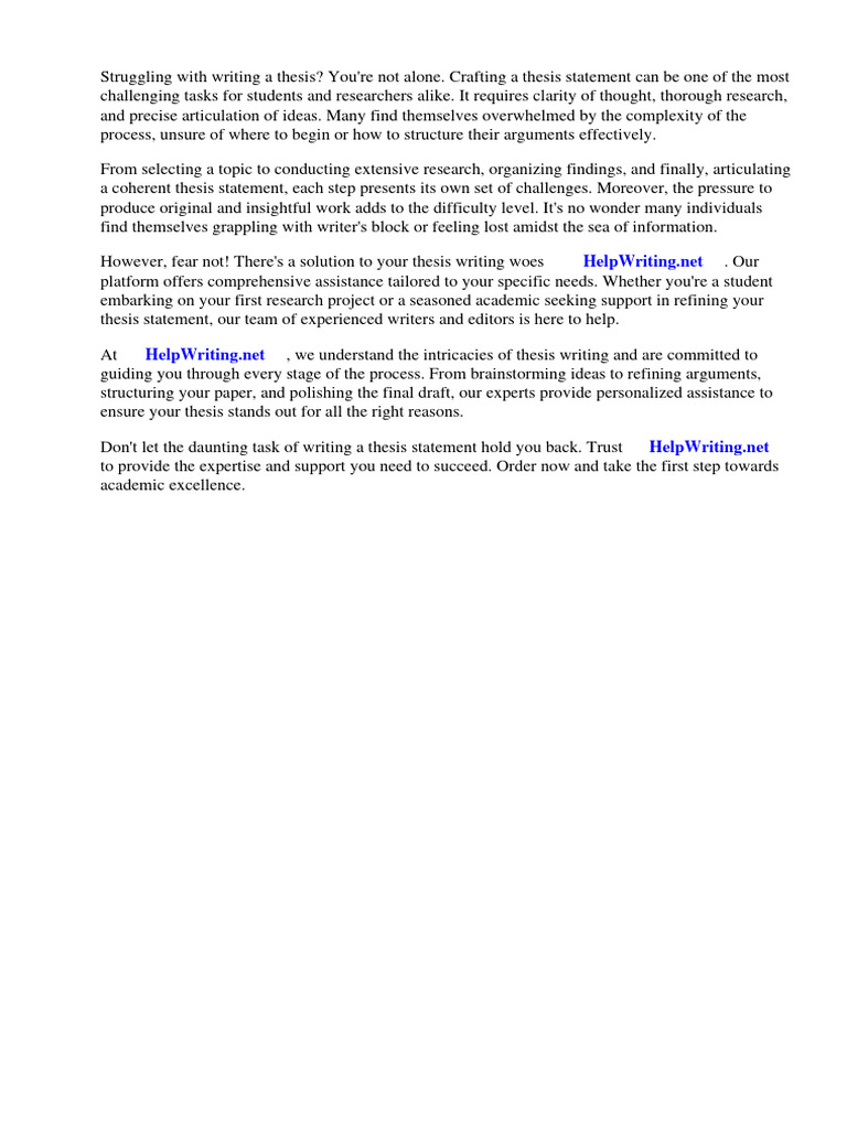 Writing Thesis Statement Worksheets | PDF