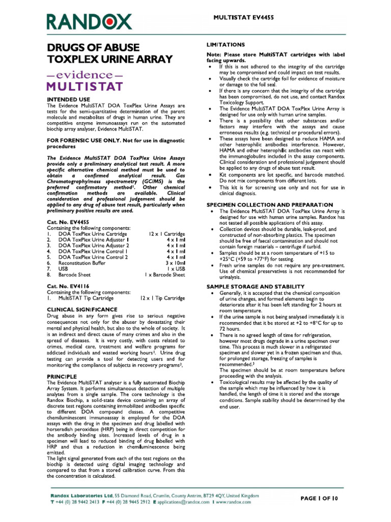Drugs of Abuse Tox Plex Ifu | PDF