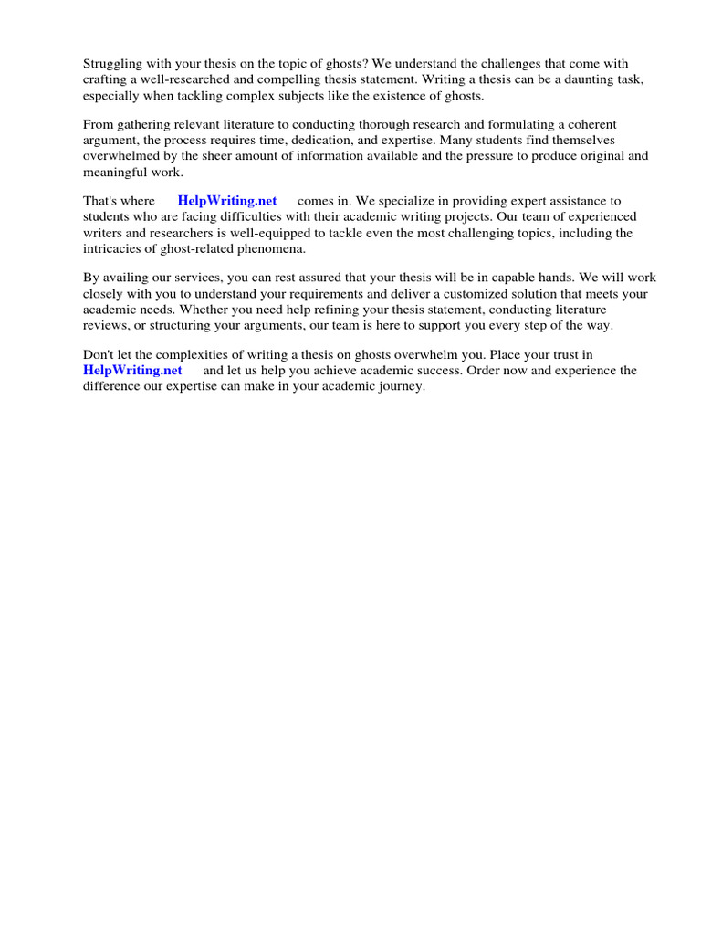 Ghosts Thesis Statement | PDF | Thesis | Essays