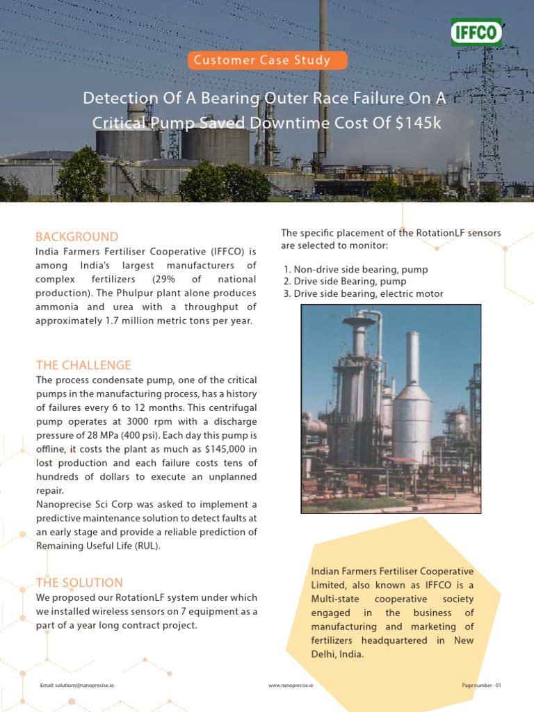 Customer Case Study - IFFCO | PDF | Pump | Computing