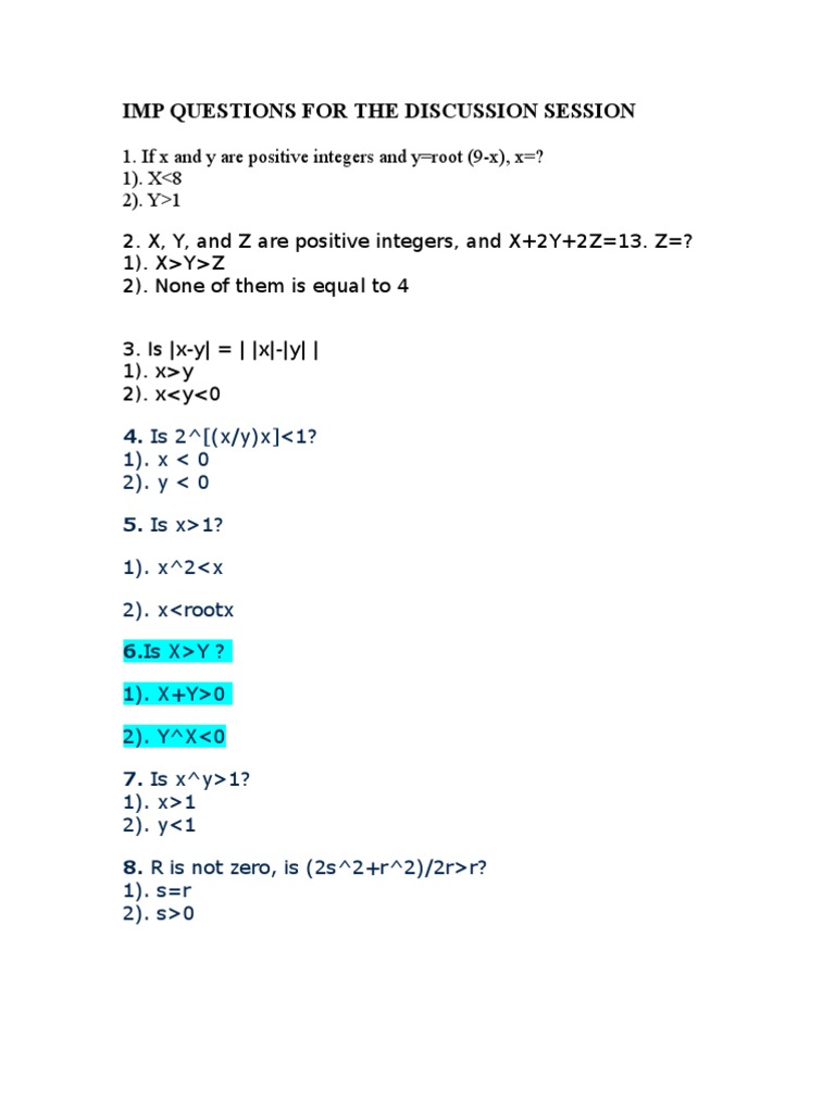 Essential Discussion Questions in Math | PDF | Science & Mathematics
