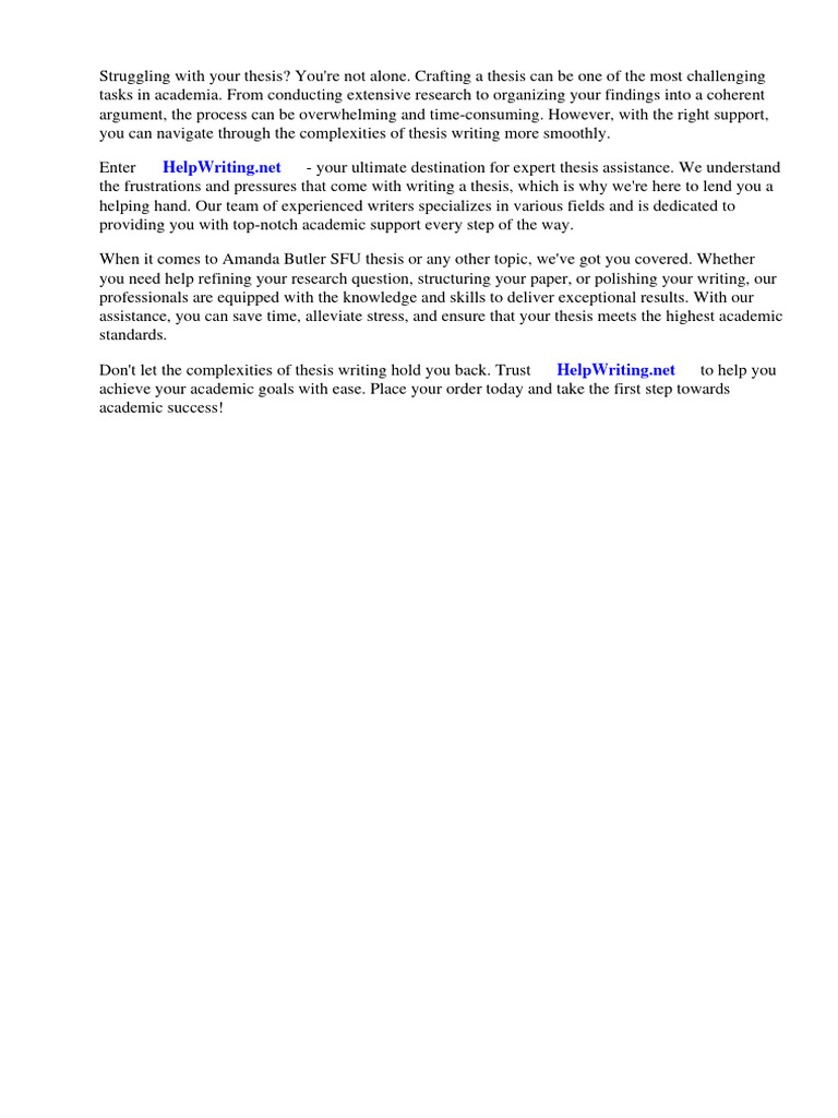 Amanda Butler Sfu Thesis | PDF | Florida Gators