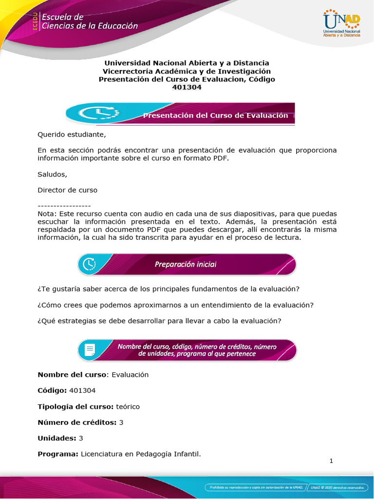 Presentacion Del Curso Evaluacion | PDF | Evaluación | Maestros