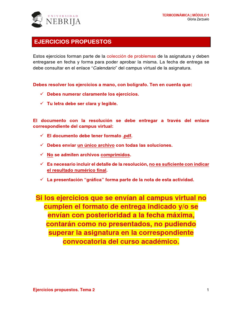 Tema 2. Termodinámica - Ejercicios Propuestos | PDF