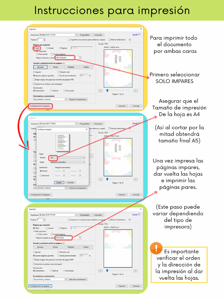 Instrucciones para impresión A4 FINAL A5 | PDF