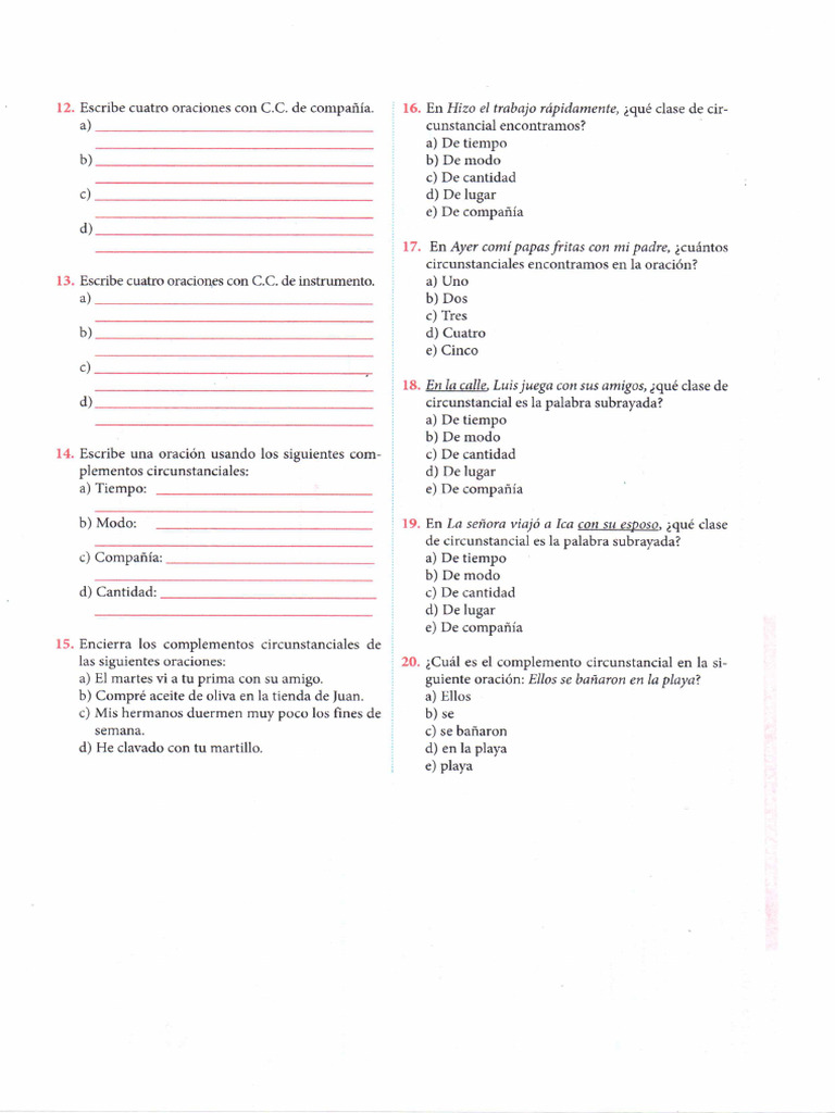 Complemento Del Predicado 2 | PDF