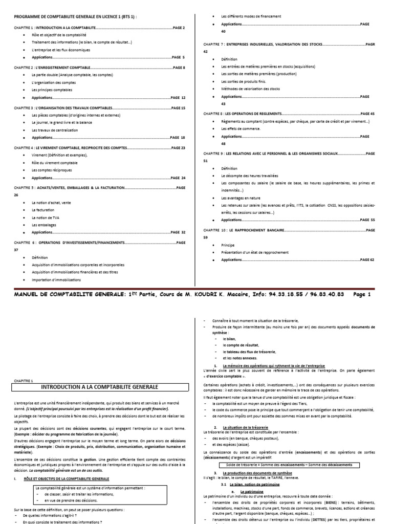 Comptabilite Generale (l1) 2019 | PDF Comptabilite Generale (l1) 2019 | PDF