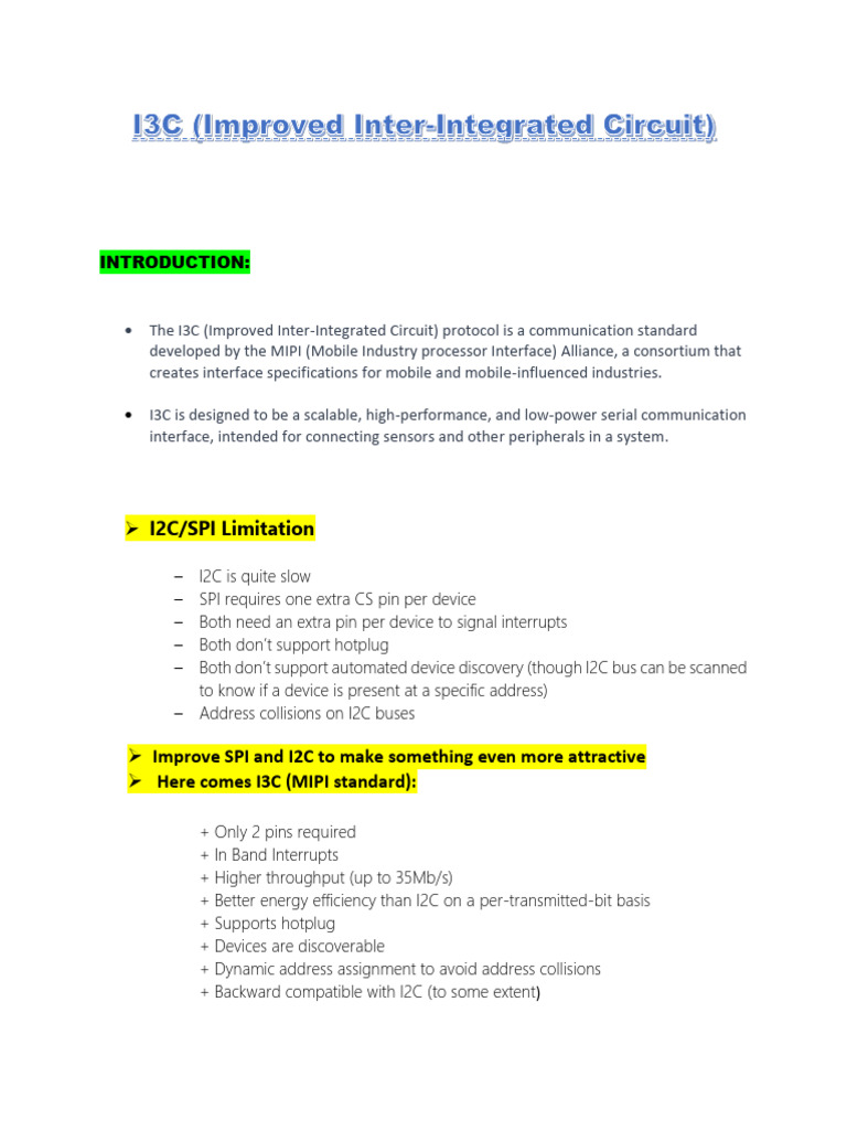 I3C Protocol | PDF | Computer Engineering | Computer Architecture