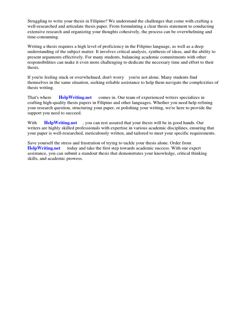 Example NG Thesis Sa Filipino | PDF | Tagalog Language | Expert