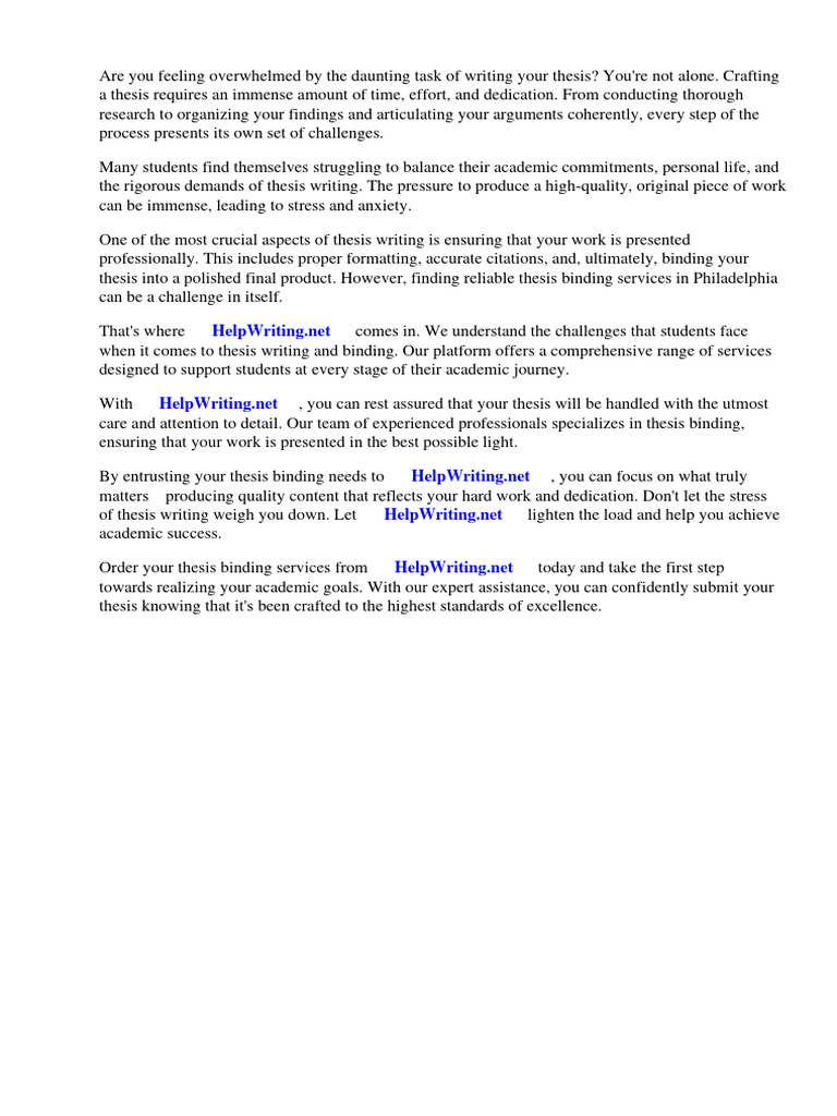 Thesis Binding Services in Philadelphia | PDF | Bookbinding | Thesis