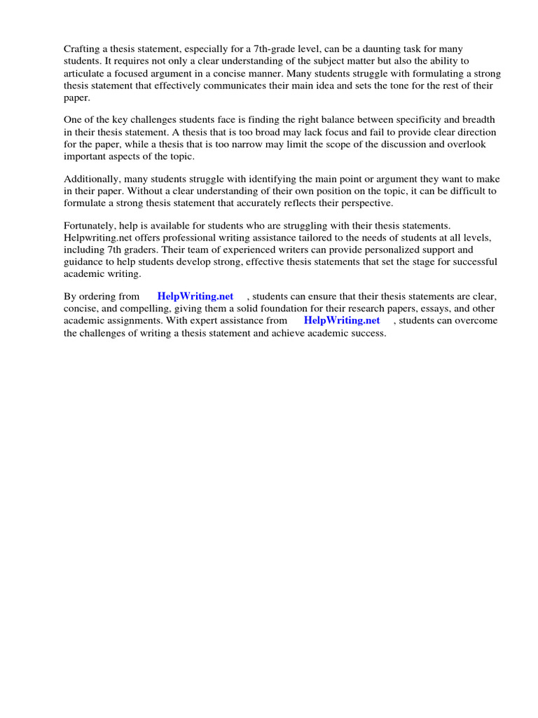 Crafting Effective 7th Grade Thesis Statements | PDF | Essays | Thesis
