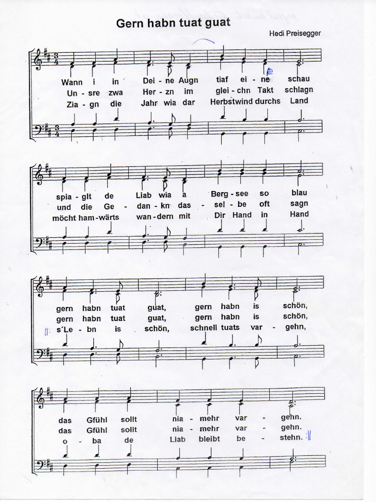 Gern Habn Tuat Guat - Noten | PDF