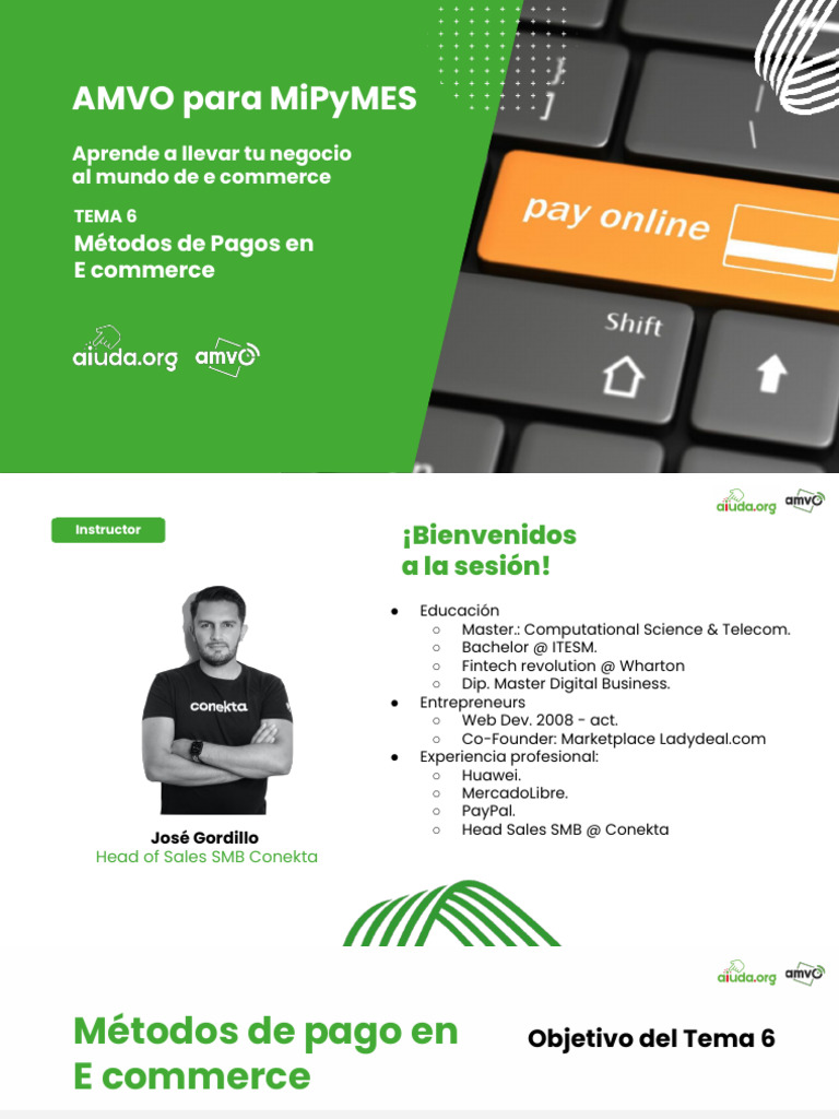 Tema-6-Metodos-de-Pagos-en-E-Commerce-AMVO-para-MiPyMEs | PDF | Comercio electrónico | Tarjeta ...