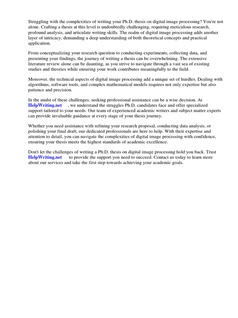 PHD Thesis On Digital Image Processing | PDF | Career & Growth