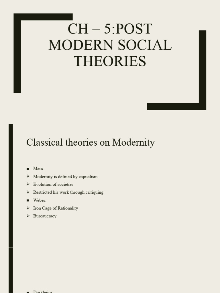 Chapter 5 - Post Modern Social Theories | PDF | Deconstruction ...