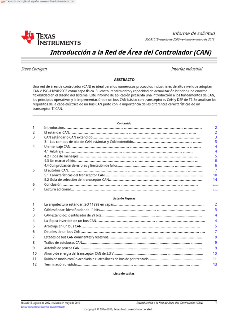 Can Bus - En.es | PDF | Modelo osi | Datos de computadora