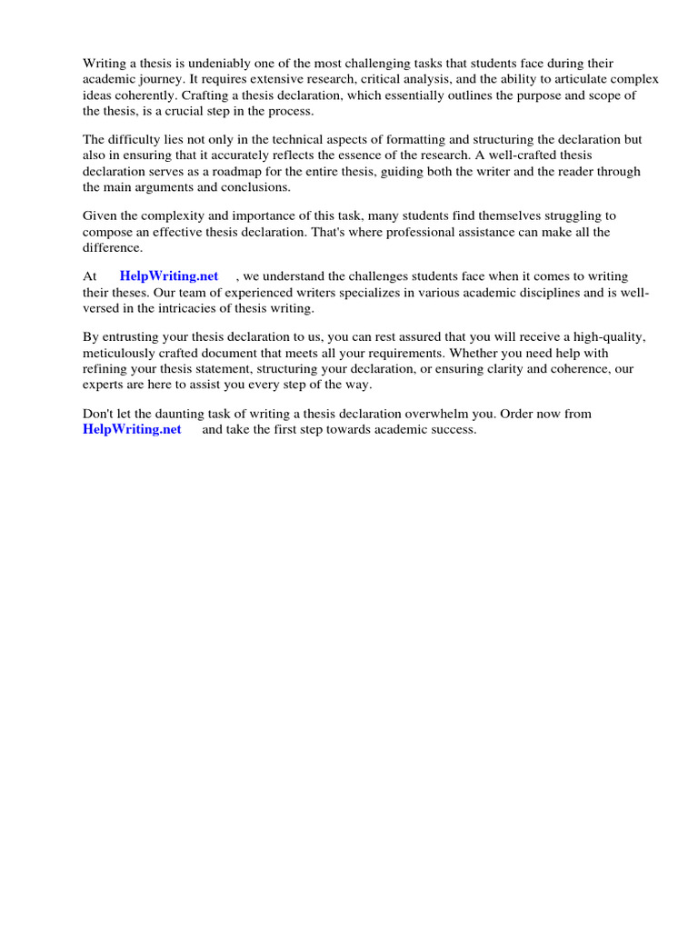 Thesis Declaration Format | PDF | Thesis