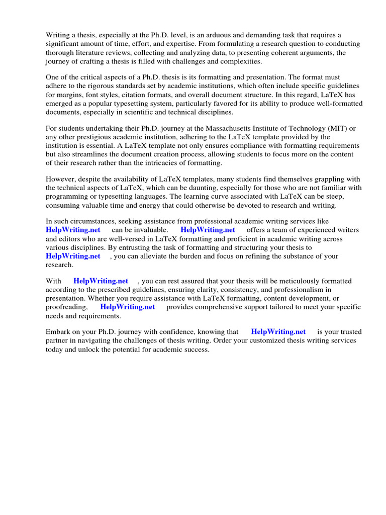 PHD Thesis Latex Template Mit | PDF