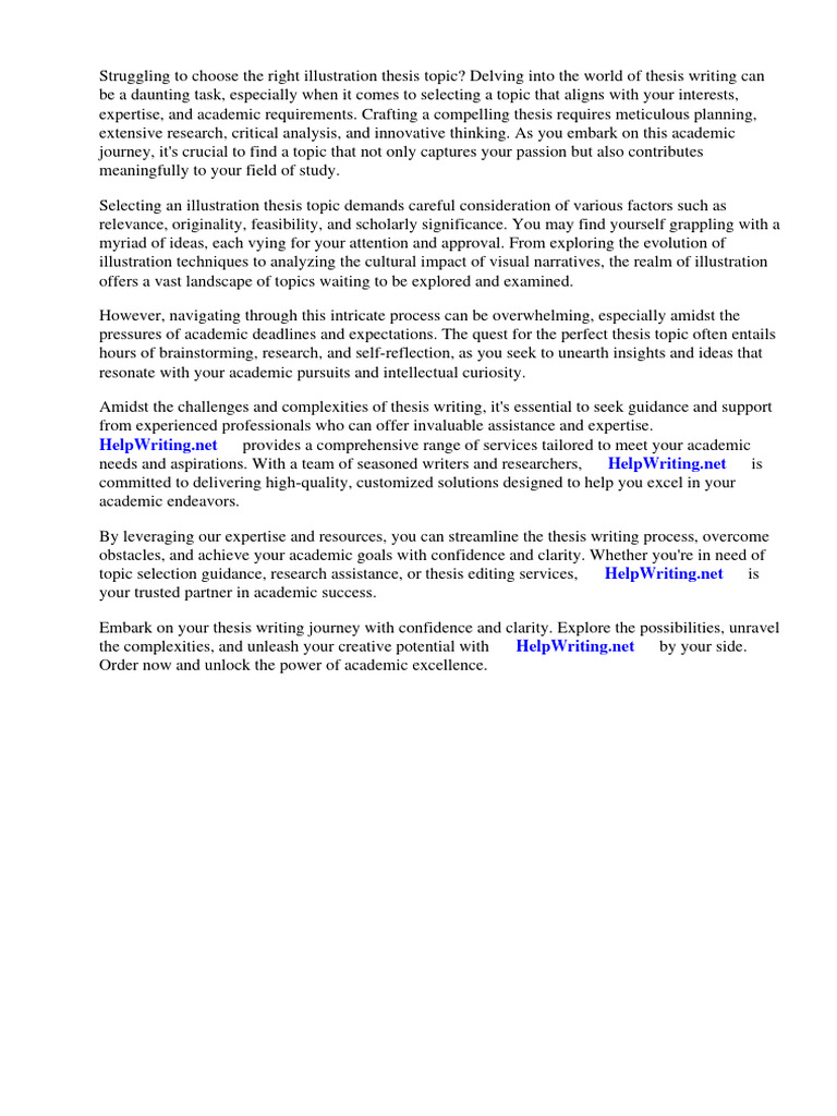 Illustration Thesis Topics | PDF | Essays | Thesis