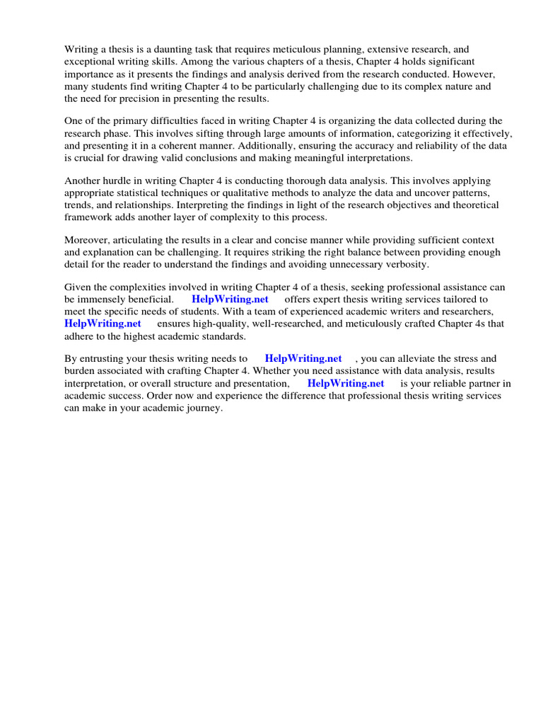 How To Write Chapter 4 Thesis | PDF | Thesis | Data