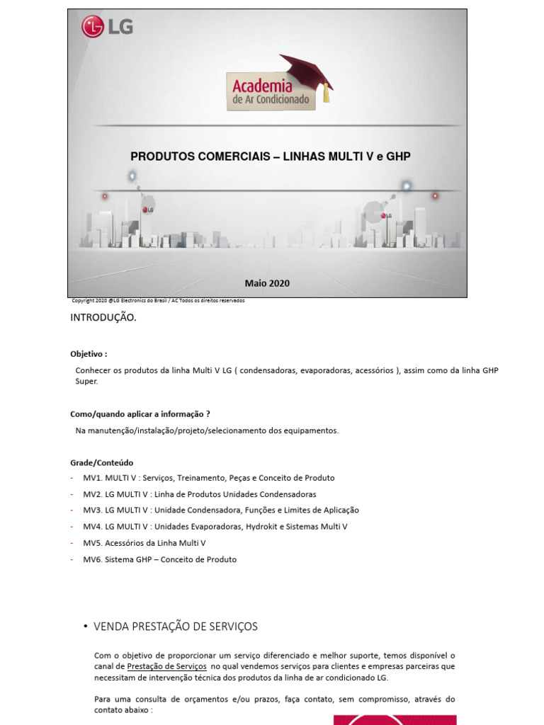 APOSTILA LG VRF - Multi V & GHP | PDF