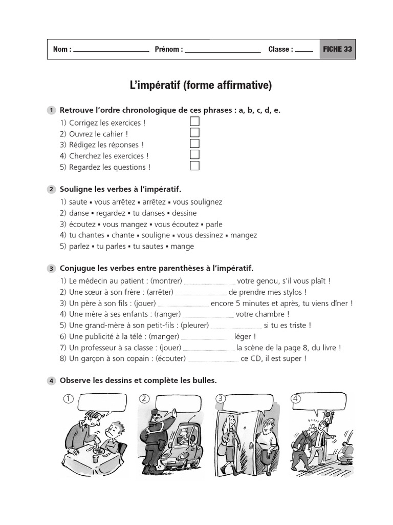 L'Impératif : Exercices et Conjugaison | PDF